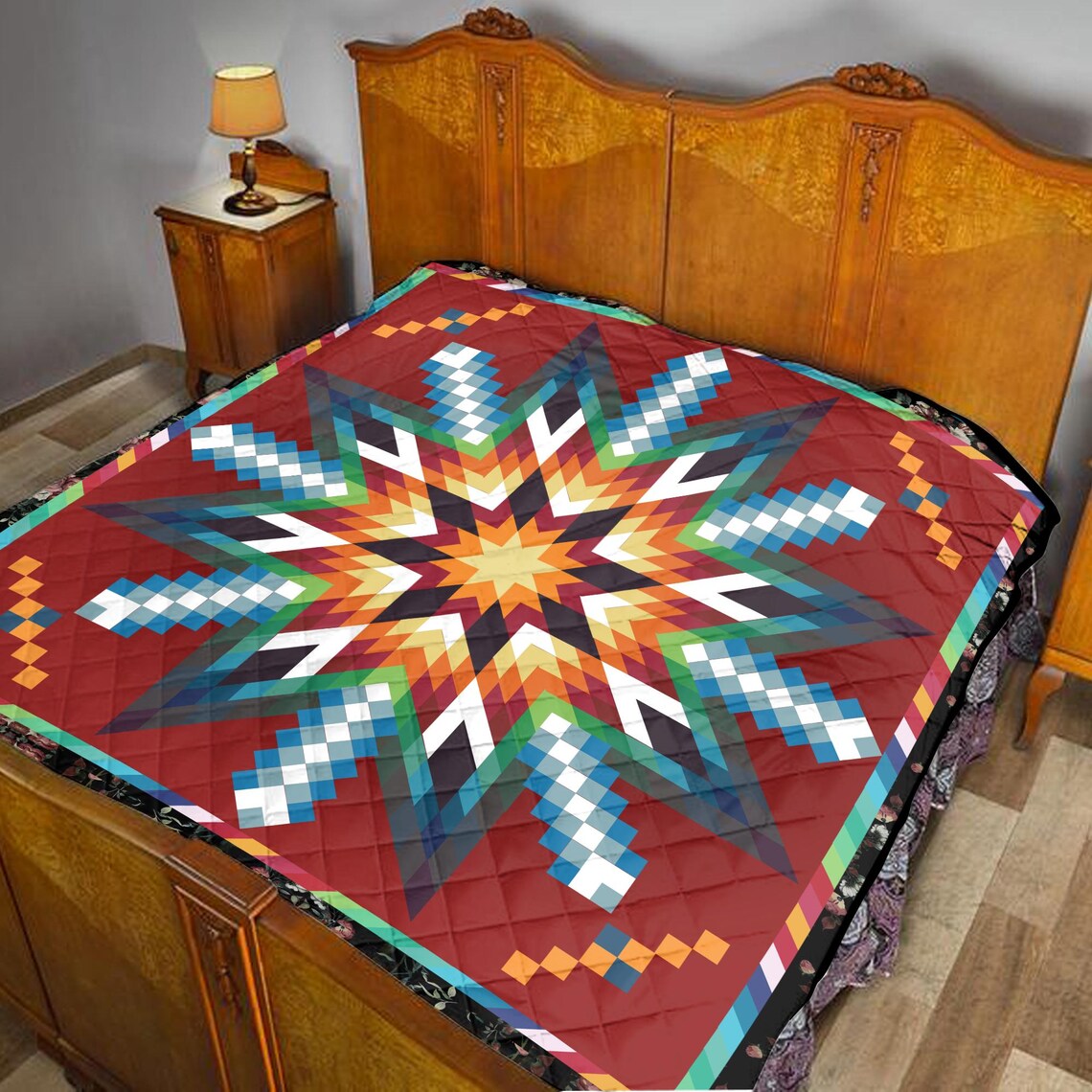 Native American Star Quilts Blanket Indian Blanke Indigenous Blanket ...