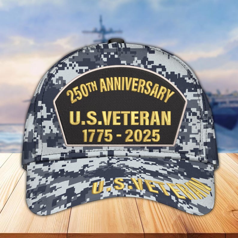 Embroidered Veteran Hat - 250th Anniversary Military Caps, 1775 - 2025 ...