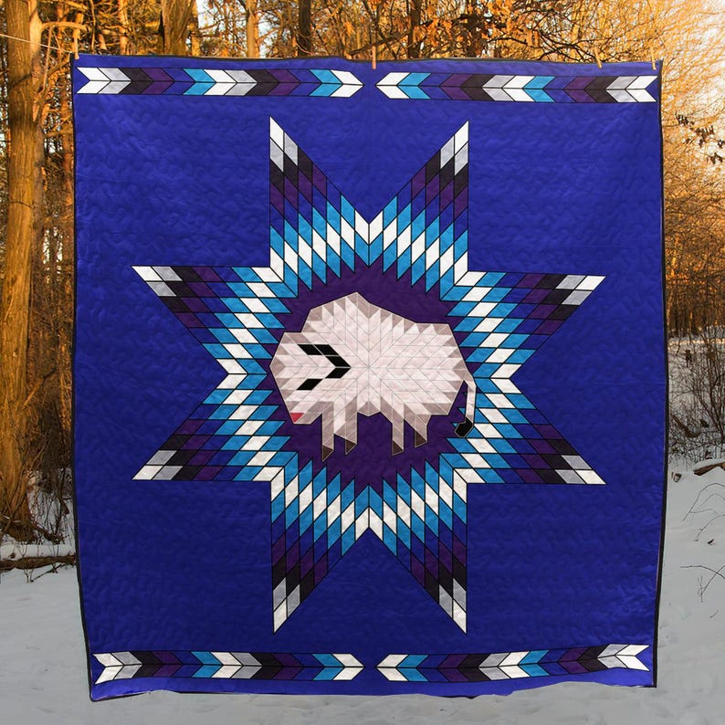 Bison Native American Blanket, Native American Star Quilts Blanket ...
