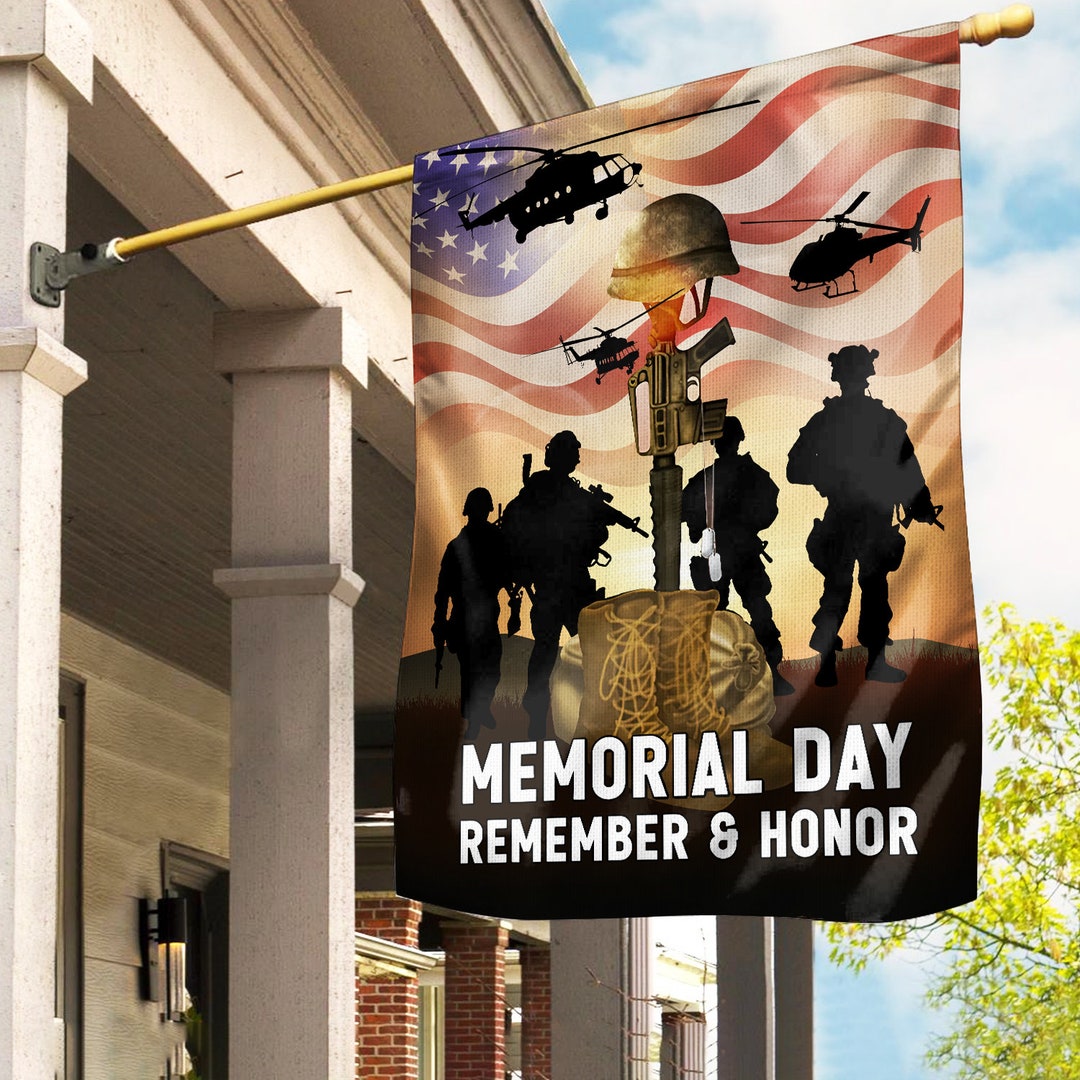 Memorial Day Remember & Honor Flag, Memorial Military Garden Flag ...