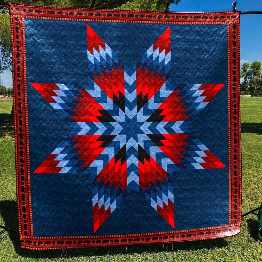 Native American Quilts Throws, Indigenous Geometric Blankets, Native ...