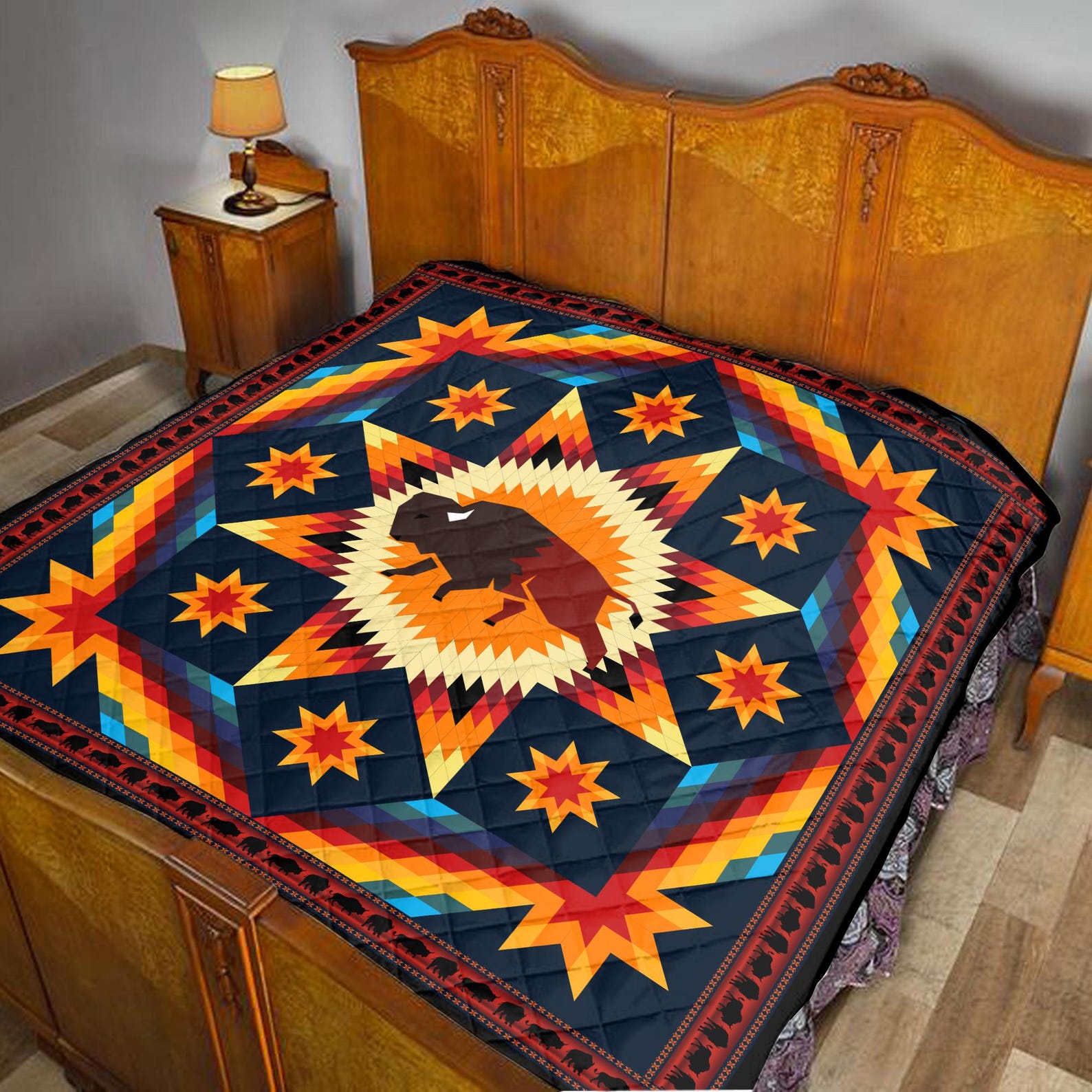 Geometric Blanket Native Blanket Native American Quilt Blanket Bohemian ...