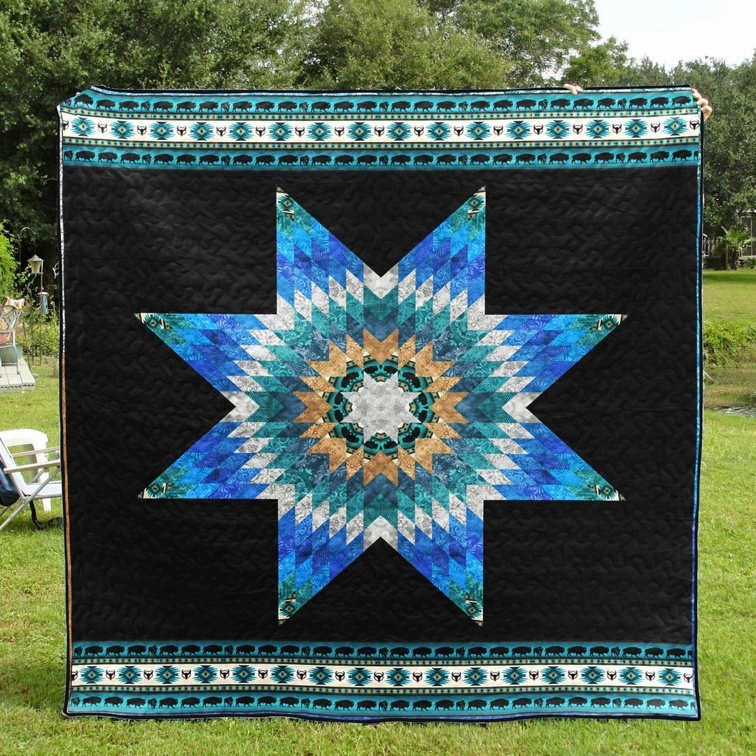 Native American Lakota Star Quilt Blanket, Tribal Beach Blanket ...