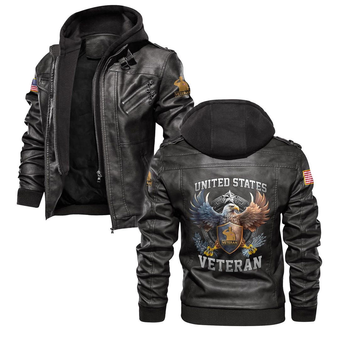 Veterans Leather Jackets for Men, Featuring Patriotic Style and ...
