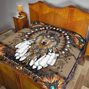 Native Blanket Native American Quilt Blanket Native Wolf Blanket ...