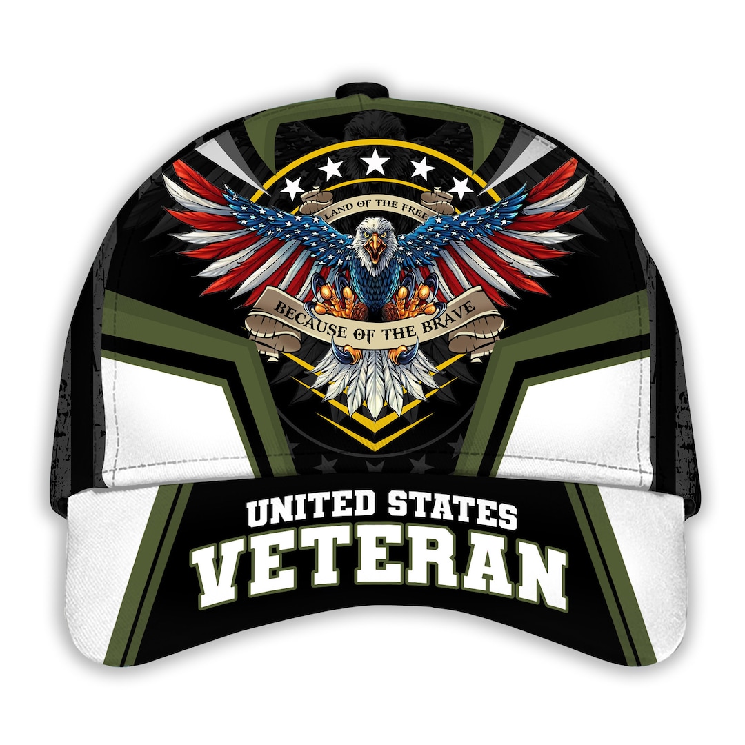 Home of the Free Veteran Cap, Proud Veteran Hat, Adjustable Baseball ...