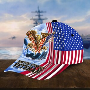 Proud US Veteran Dad Hat American Eagle Cap Men Veteran Caps for Men ...