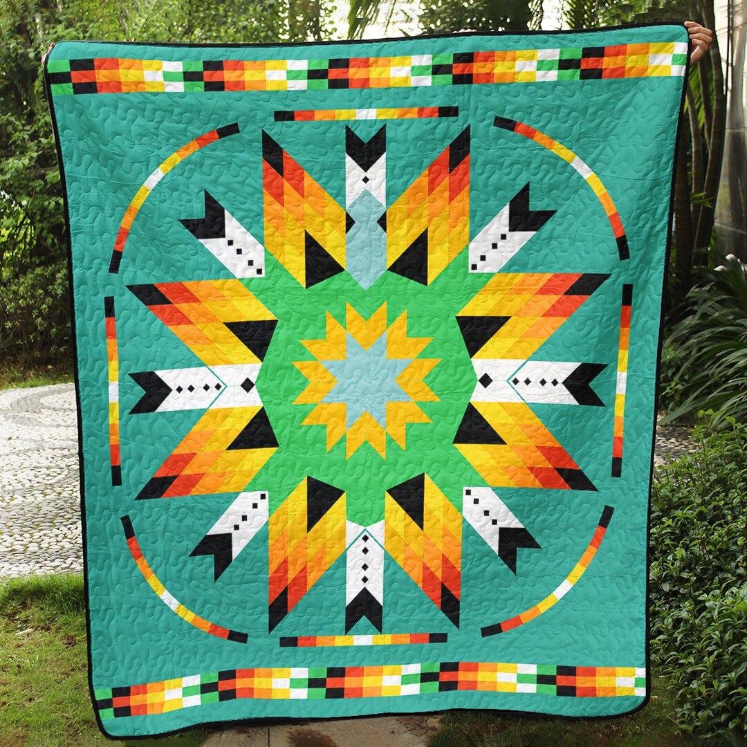 Native American Inspired Star Art Quilt, Indigenous Blankets, Native ...