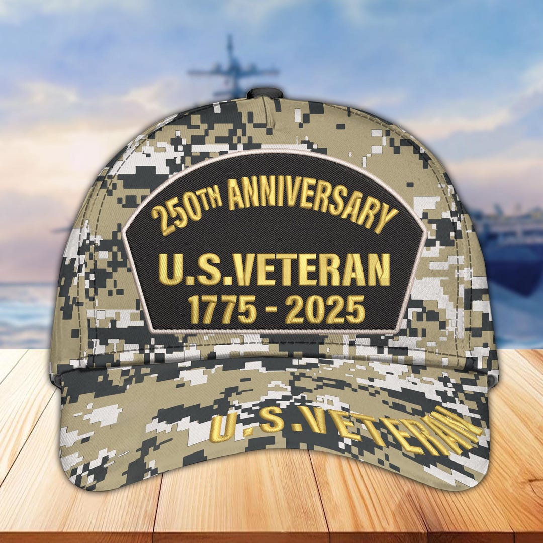 Embroidered Veteran Hat - 250th Anniversary Military Caps, 1775 - 2025 ...