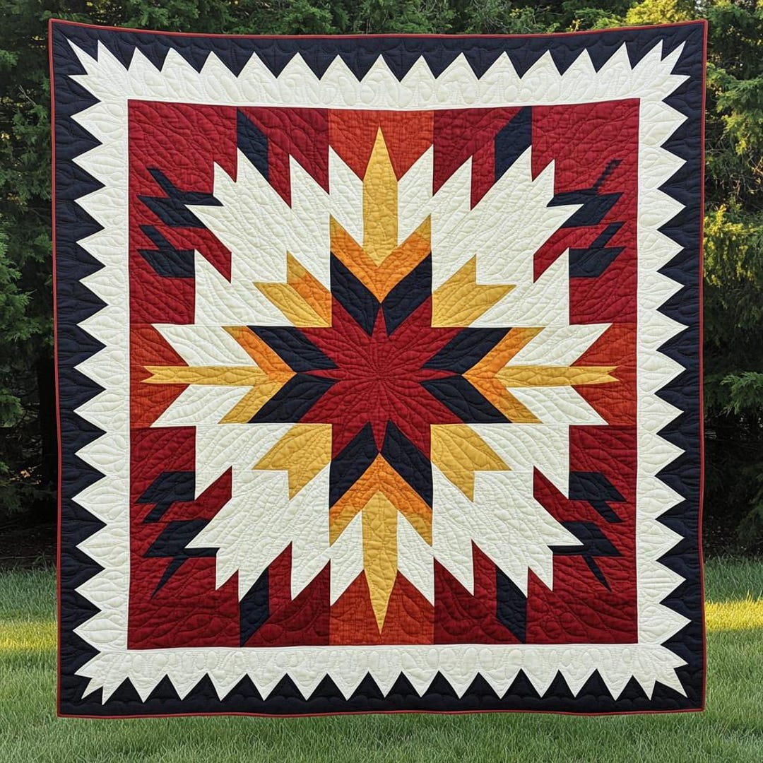 Native American Inspired Star Art Quilt, Indigenous Blanket, Native ...