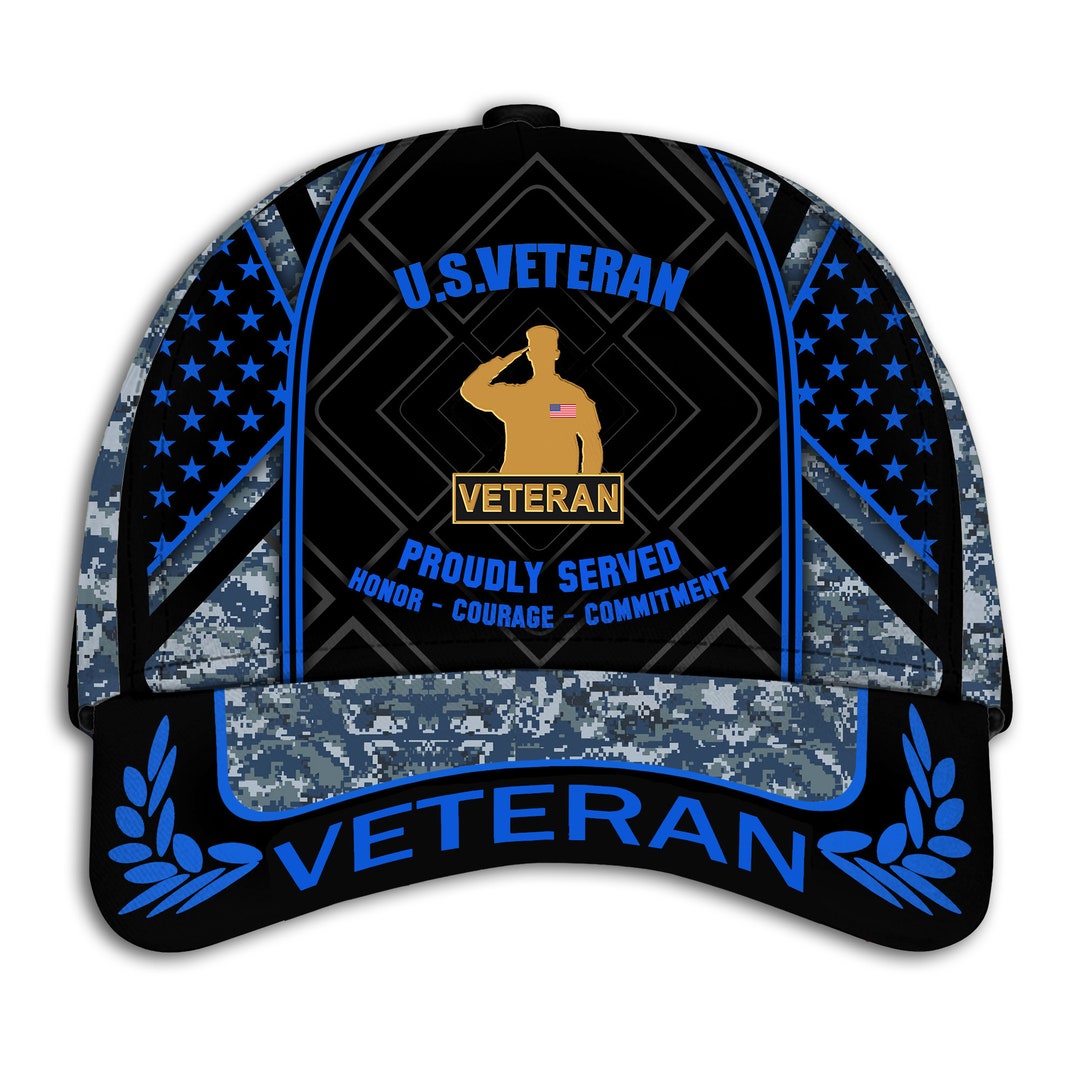 Camo Proudly Served Veteran Cap, Proud Veteran Hat, Adjustable Baseball ...