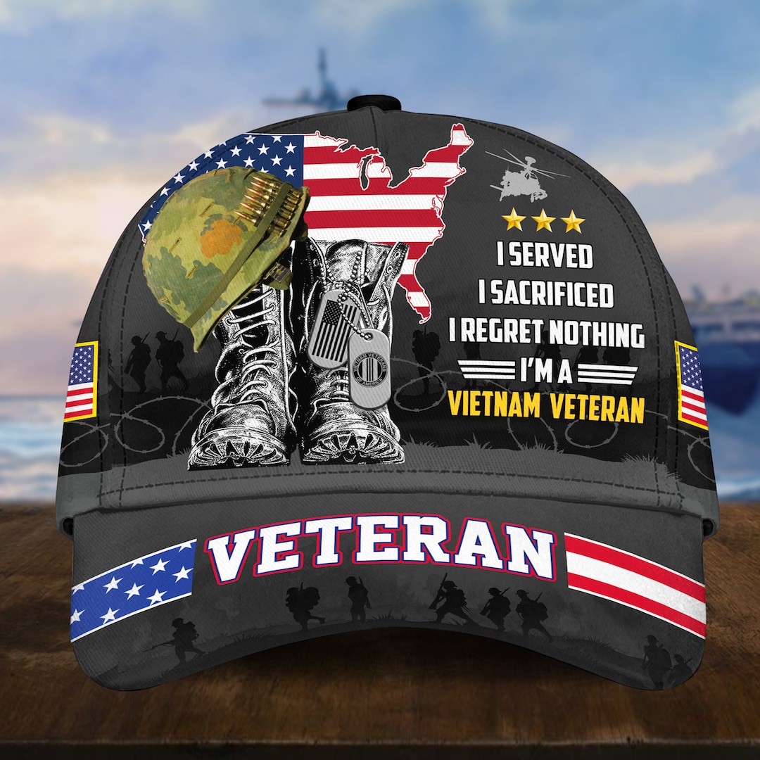 Vietnam Veteran Hats for Men Proudly Serve Military Hat for Men ...