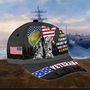 Military Caps for Men Veteran Baseball Caps US Veteran Hat Eagle Crest ...