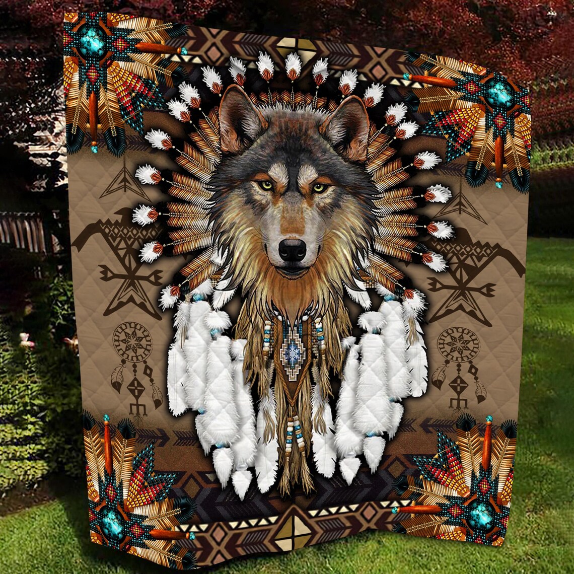 Native Blanket Native American Quilt Blanket Native Wolf Blanket ...
