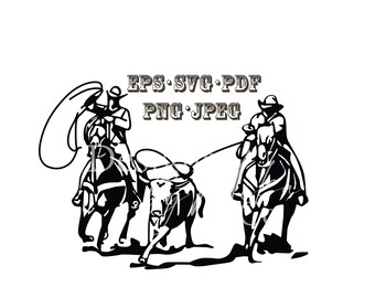 Roping Cowboy Svg - Etsy