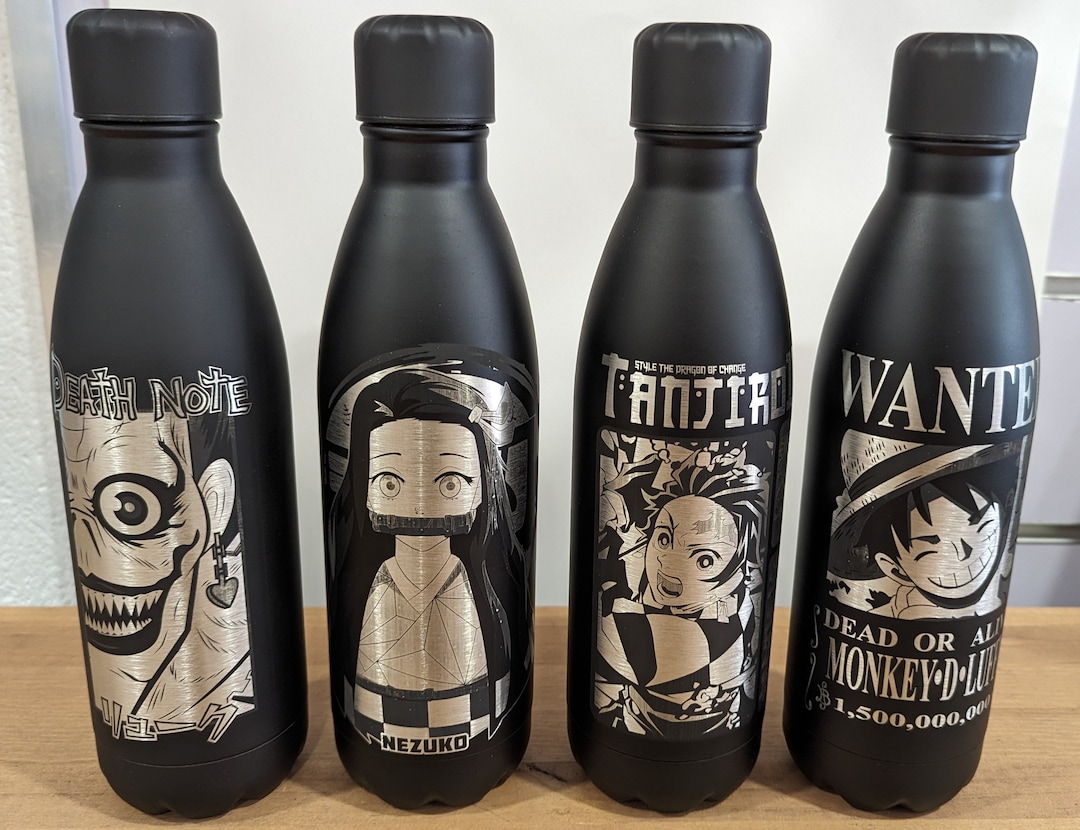 Anime-engraved Steel Bottle - Etsy