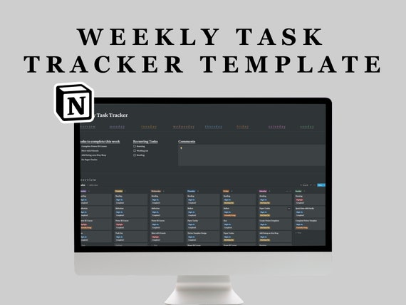 Notion Template Weekly Task Planner | Etsy