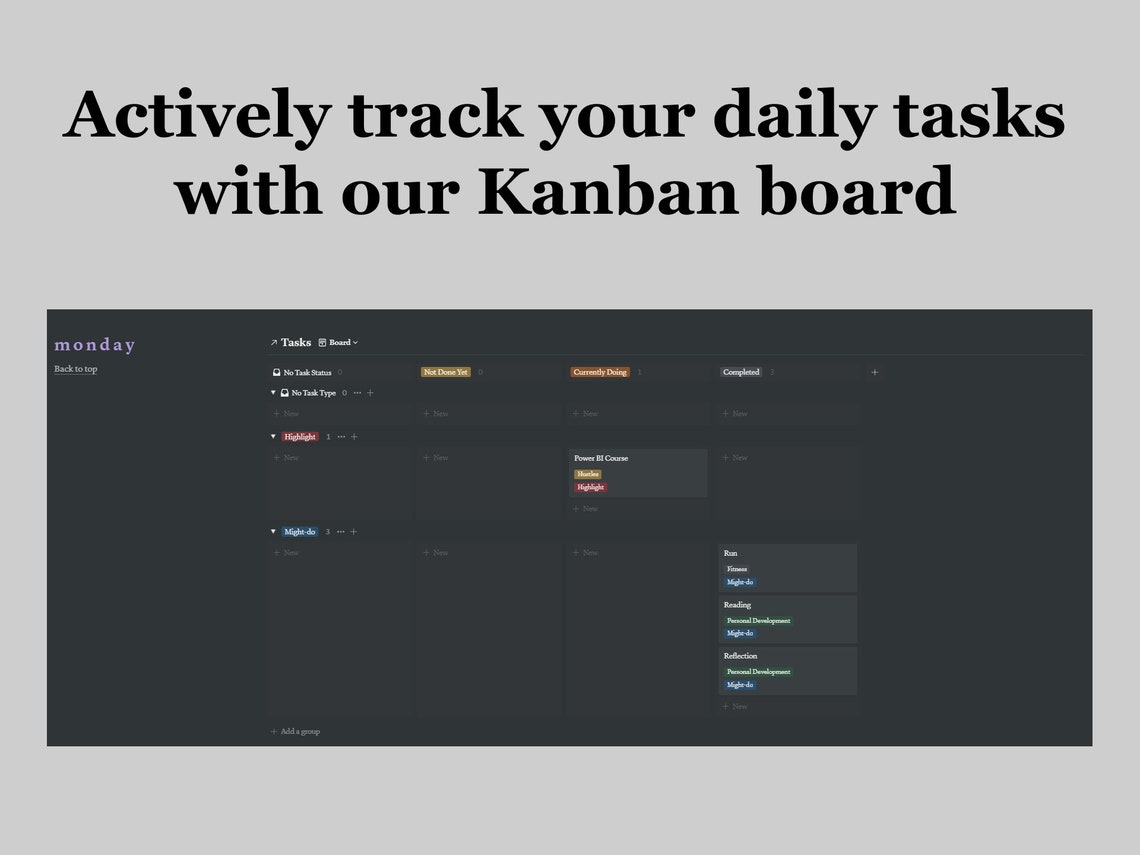 Notion Template - Weekly Task Planner - Etsy