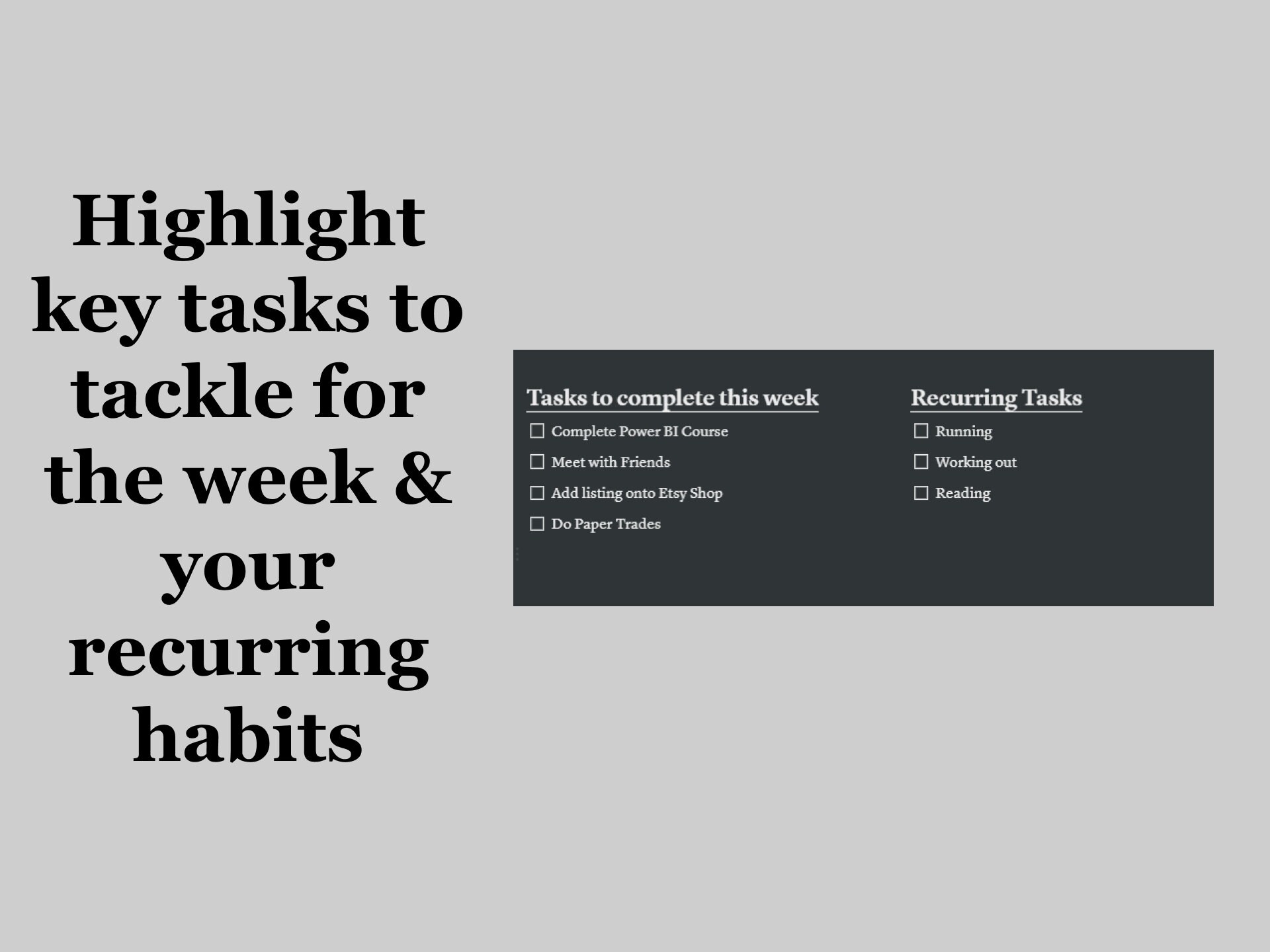 Notion Template - Weekly Task Planner - Etsy