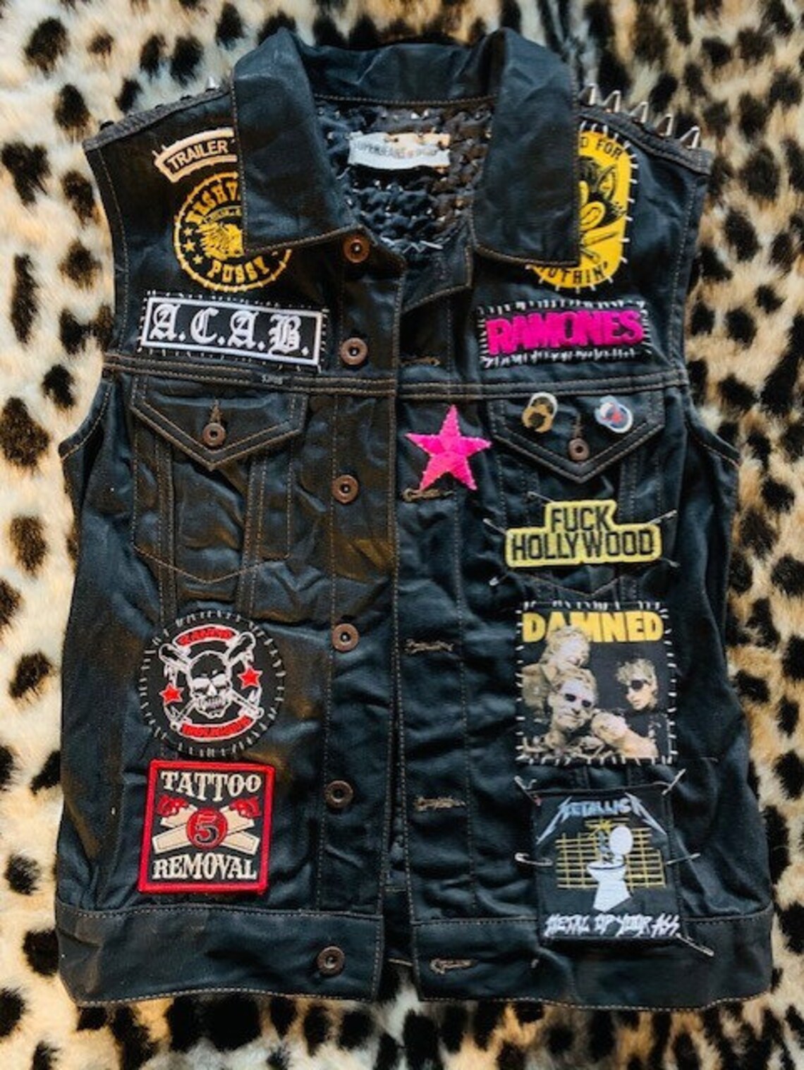 Studded Punk Motorhead Vest - Etsy
