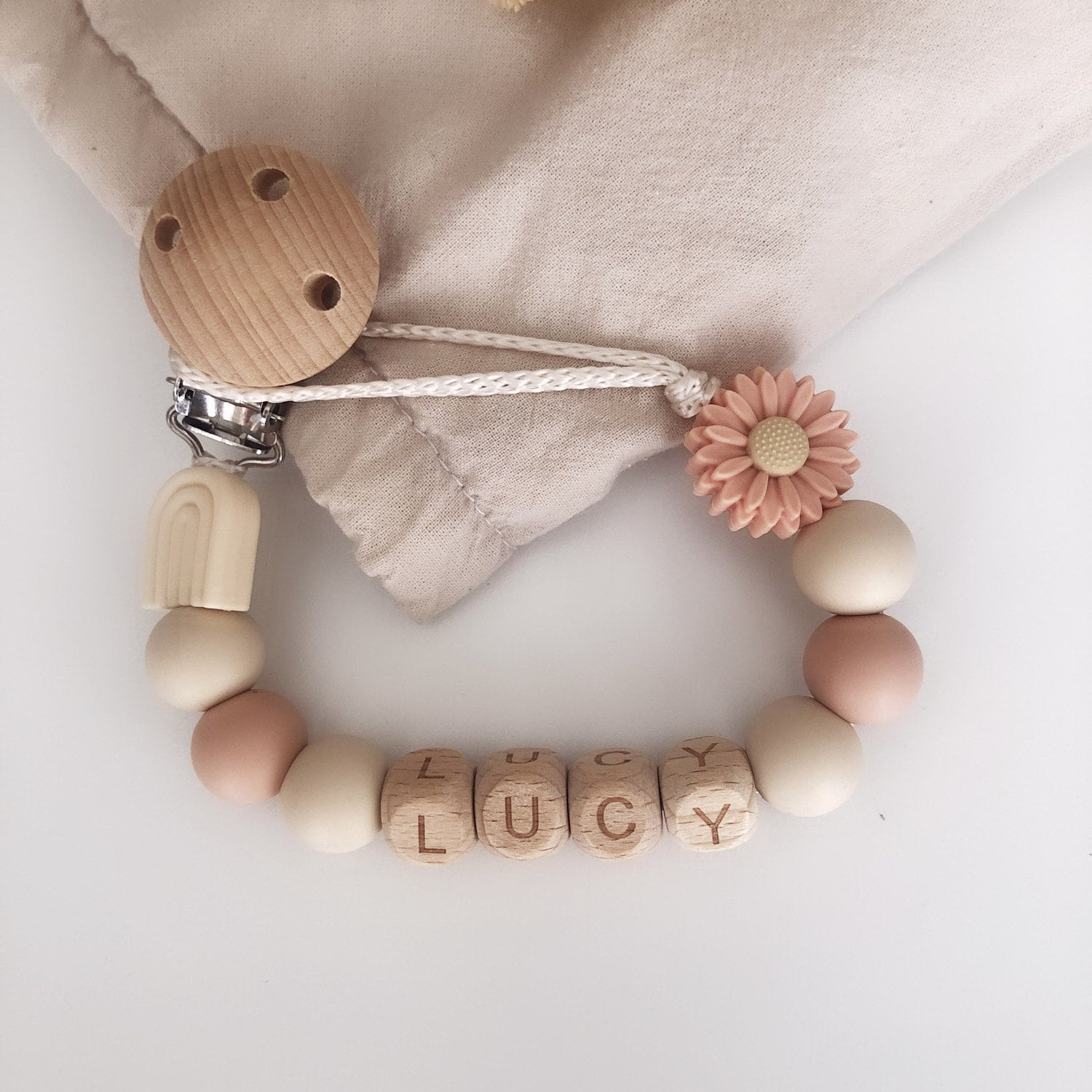 Personalized Pacifier Clip and Rattle Set / Personalized Baby Shower ...