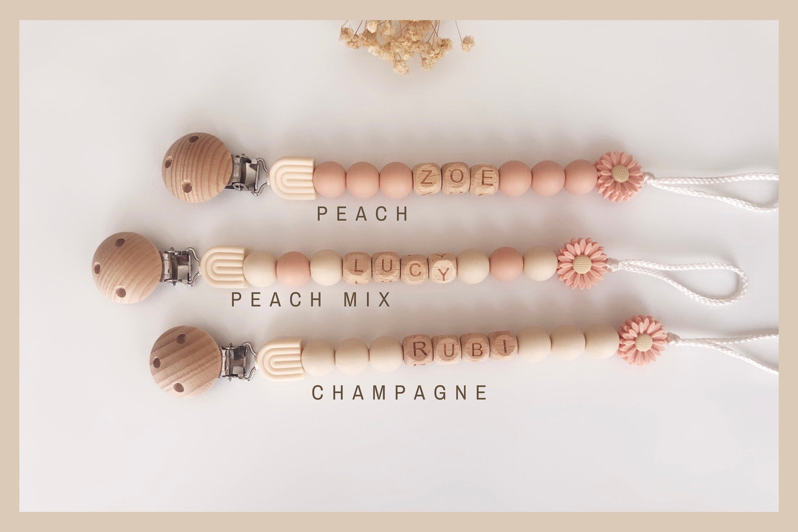 Personalized Pacifier Clip and Rattle Set / Personalized Baby Shower ...