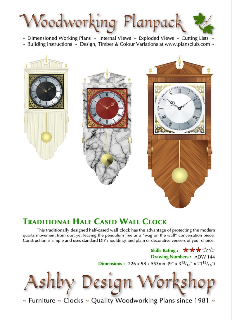 Nine Period Wall Clock Plans - Diy Wall Clocks - Woodwork Plans - Diy ...