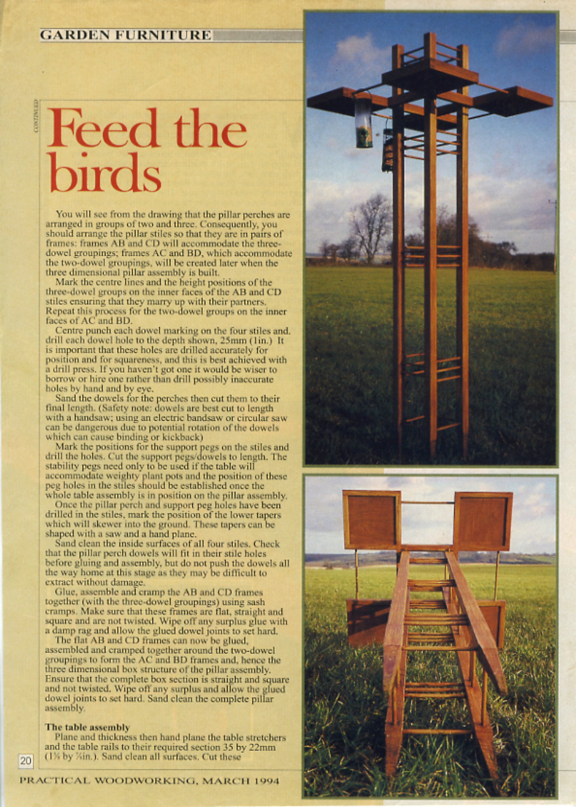 Bird Table Plans Bird Table & Plant Frame Woodwork Plan - Etsy