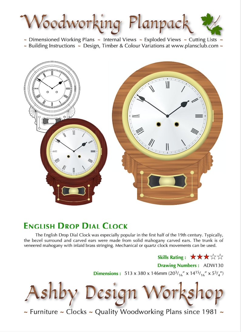 Nine Period Wall Clock Plans - Diy Wall Clocks - Woodwork Plans - Diy ...