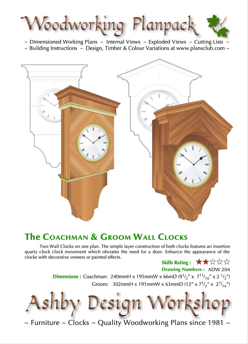 Nine Period Wall Clock Plans - Diy Wall Clocks - Woodwork Plans - Diy ...