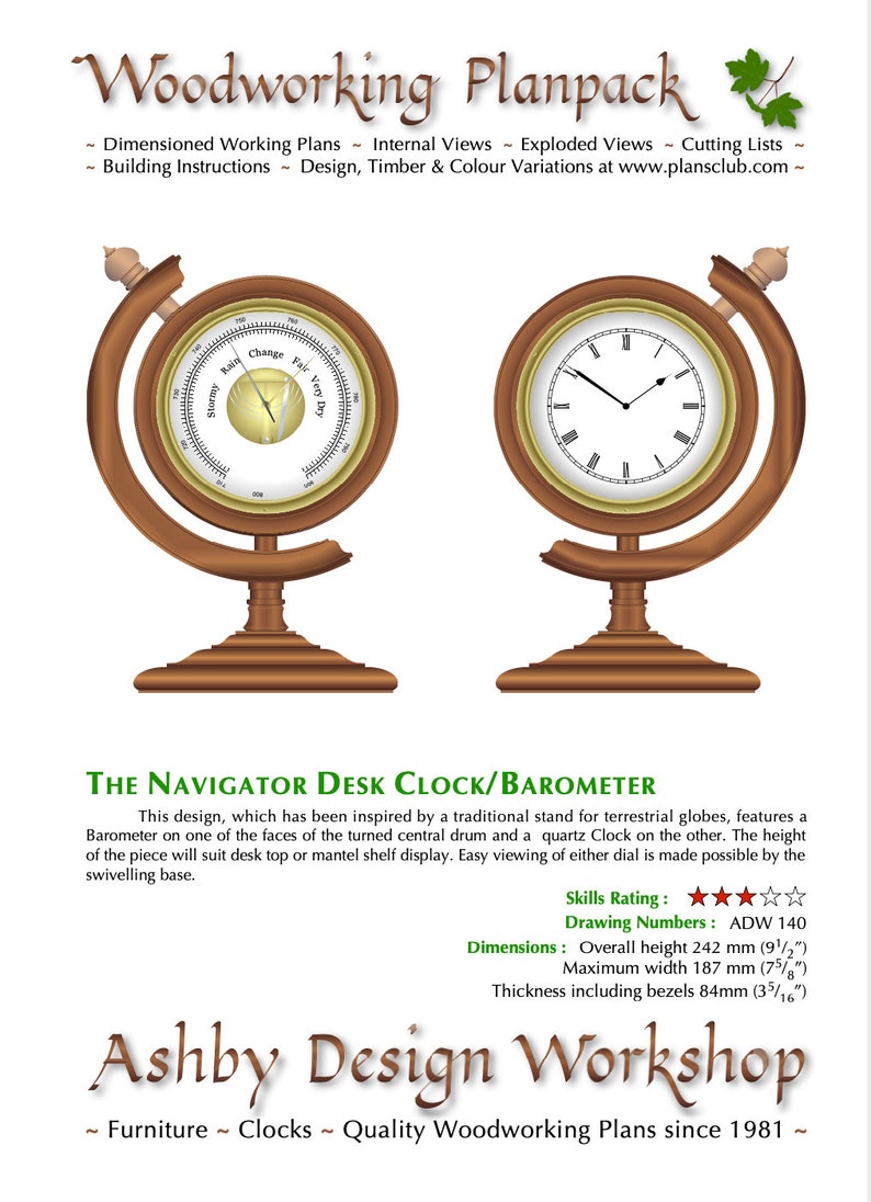 Nine Table, Mantel & Shelf Clock Plans - Table Clocks - Mantel Clocks ...