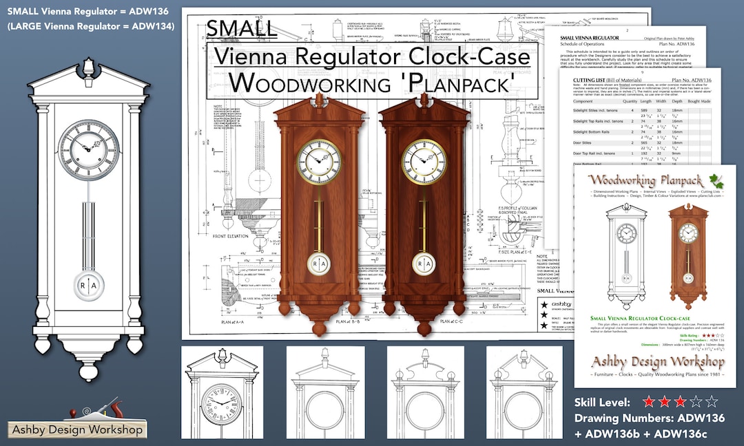 Vienna Regulator Plan (small) - Wall Clock Plan - Woodworking Plan ...