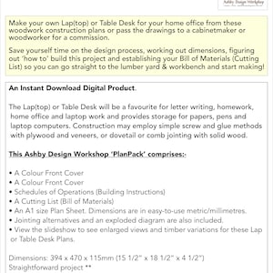 Lap Desk Plan - Laptop Desk Plan - Table Desk Plan - Writing Desk Plan ...