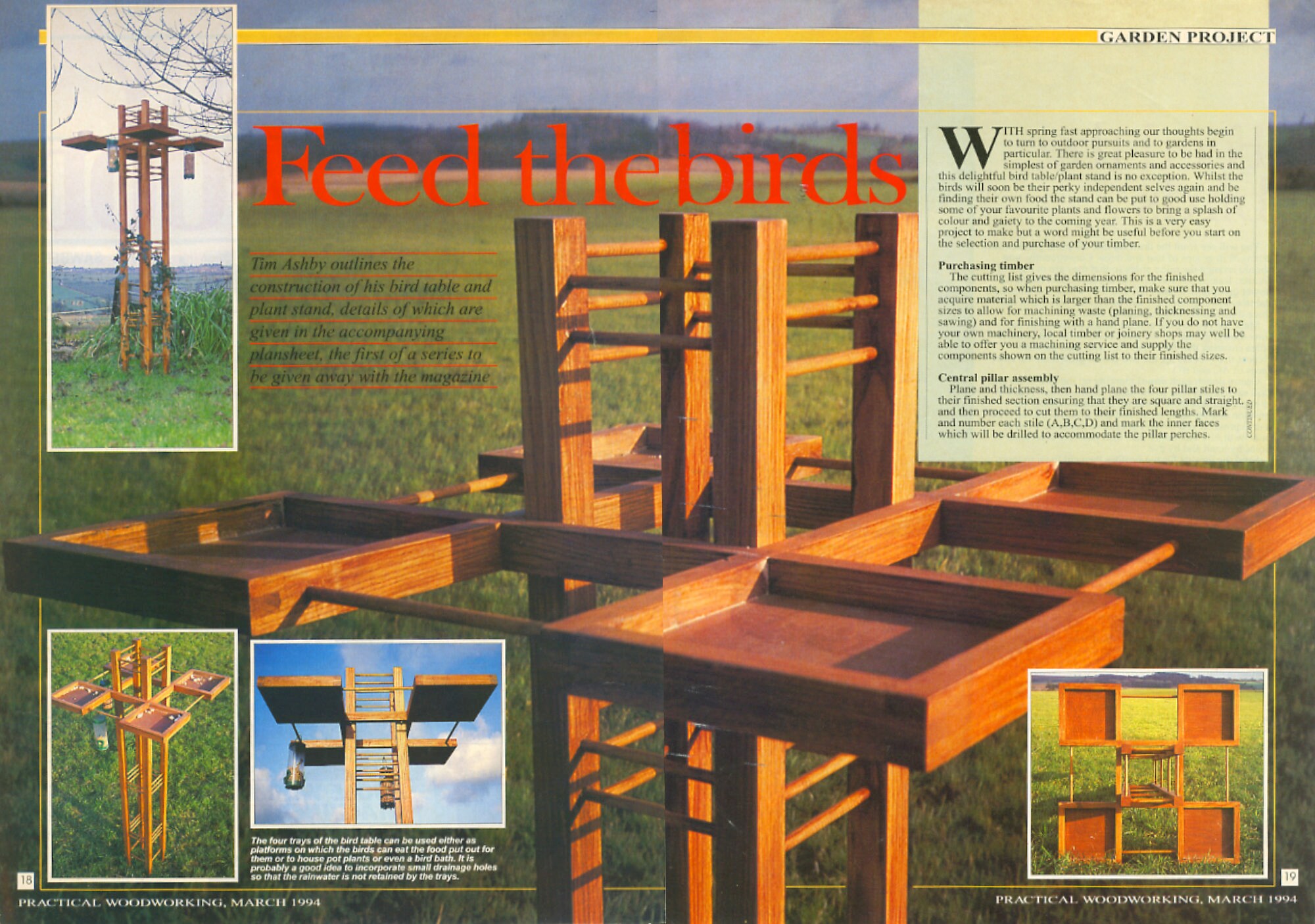 Bird Table Plans Bird Table & Plant Frame Woodwork Plan - Etsy