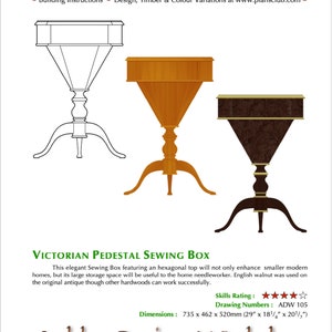 Sewing Box Plans - Victorian Sewing Box - Sewing Basket - Sewing Stand ...