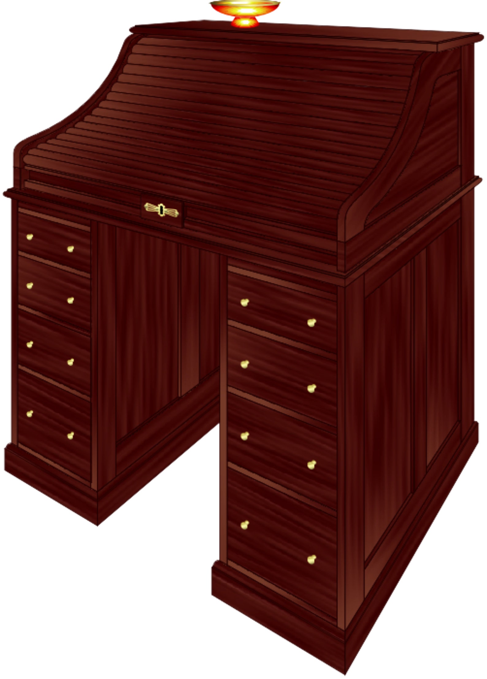 American Roll Top Desk Plans - Woodwork Plan - DIY Home Office Desk ...