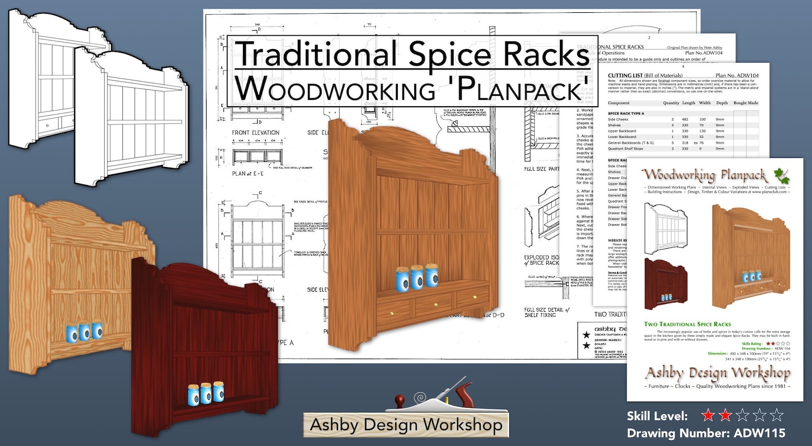Spice Rack Plans - Traditional Spice Rack - Herb Rack Plans - Spice and ...