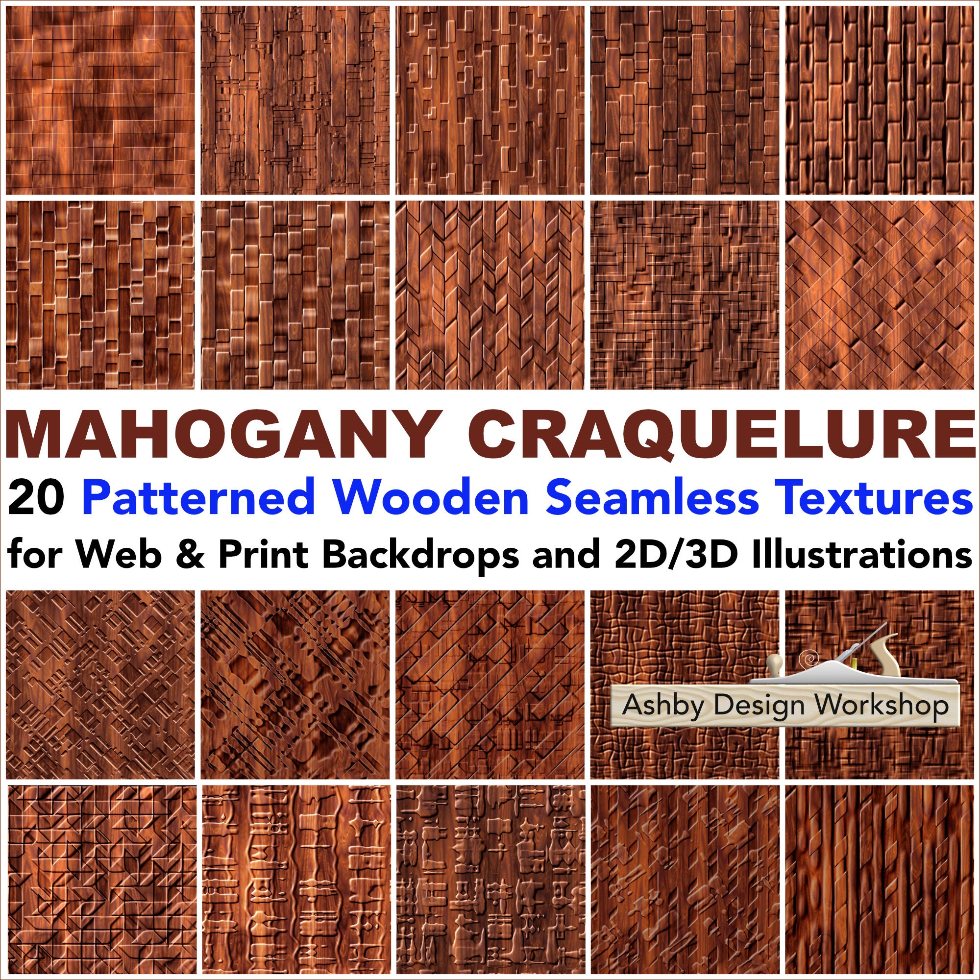 Seamless Wood Textures - Cocobolo & Mahogany Craquelure Tiles - Wooden ...