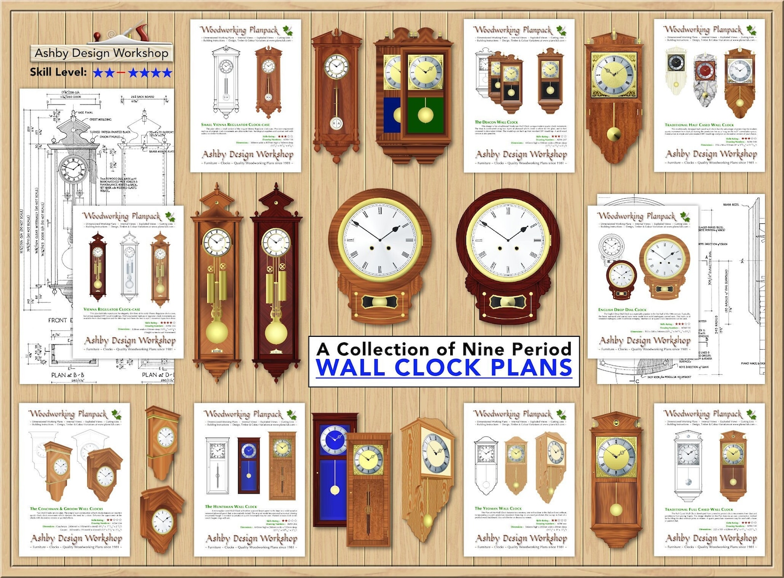 Nine Period Wall Clock Plans - Diy Wall Clocks - Woodwork Plans - Diy ...