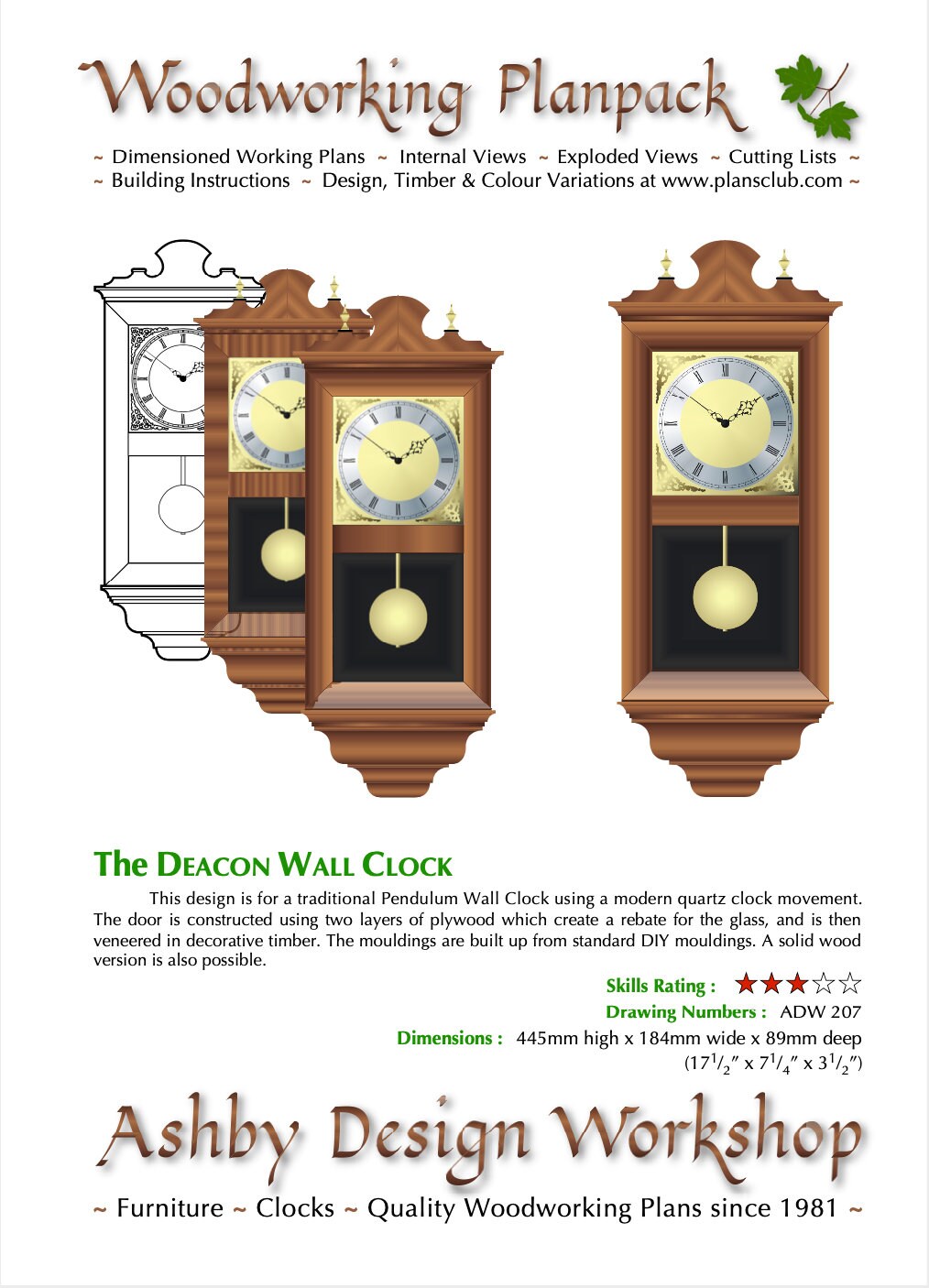 Nine Period Wall Clock Plans - Diy Wall Clocks - Woodwork Plans - Diy ...