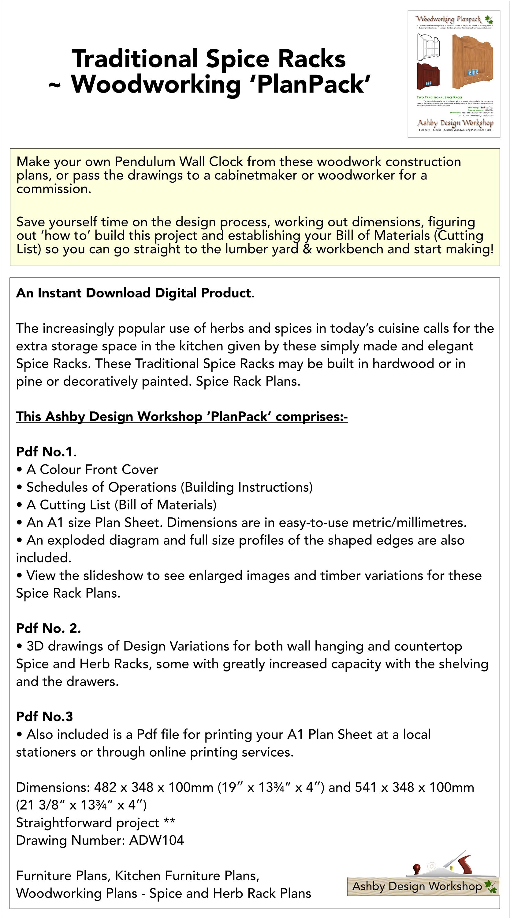 Spice Rack Plans Traditional Spice Rack Herb Rack Plans Spice and Herb ...