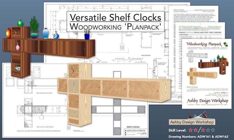 Shelf Clock Plans - Shelving Plans - Kitchen Storage - Living Room ...