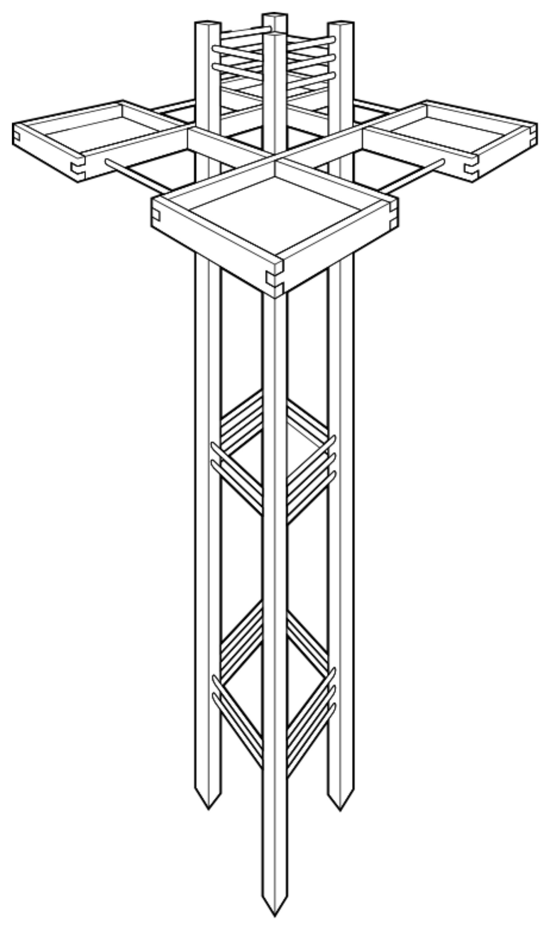 Bird Table Plans Bird Table & Plant Frame Woodwork Plan - Etsy