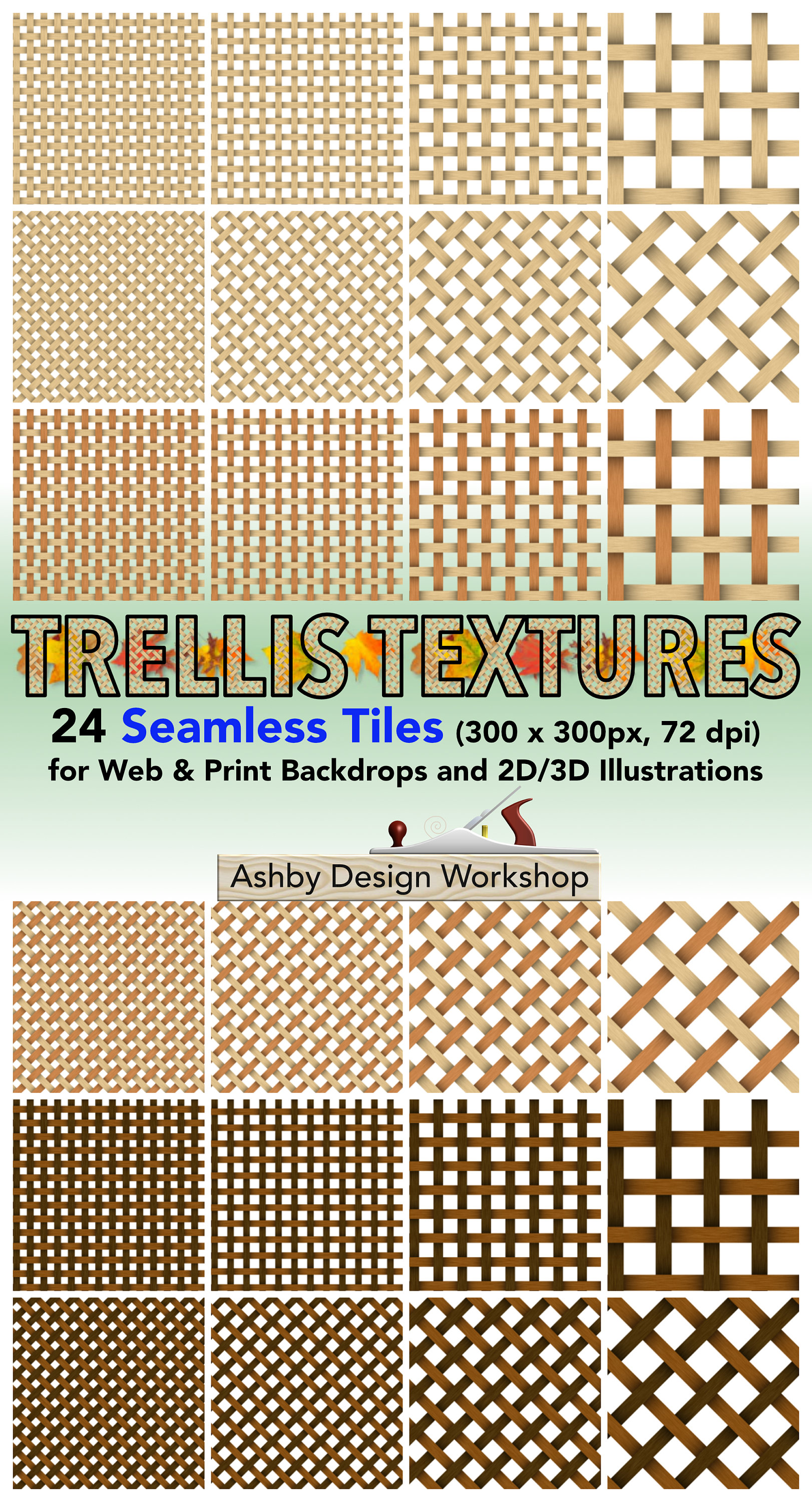 Trellis Seamless Textures (x25) - Seamless Tiles - Digital Paper - Web ...