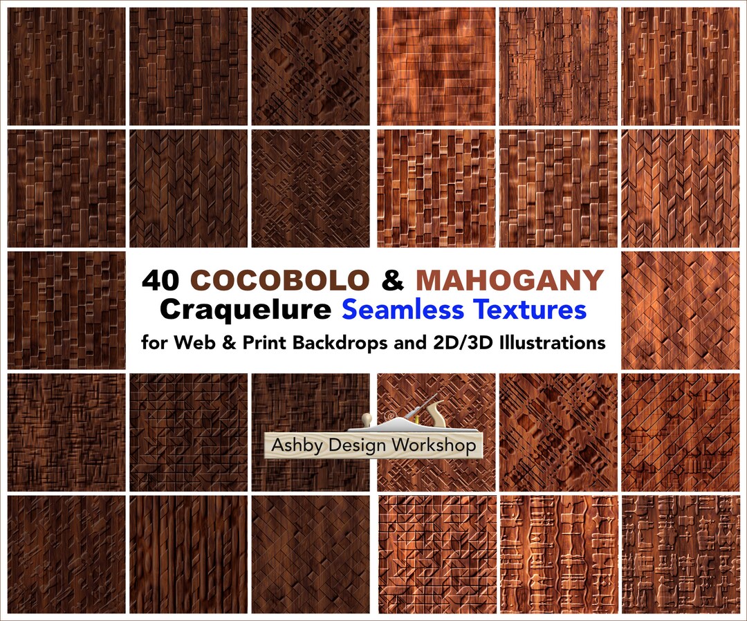 Seamless Wood Textures - Cocobolo & Mahogany Craquelure Tiles - Wooden ...