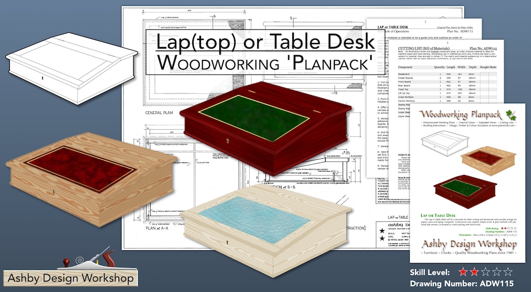 Lap Desk Plan - Laptop Desk Plan - Table Desk Plan - Writing Desk Plan ...