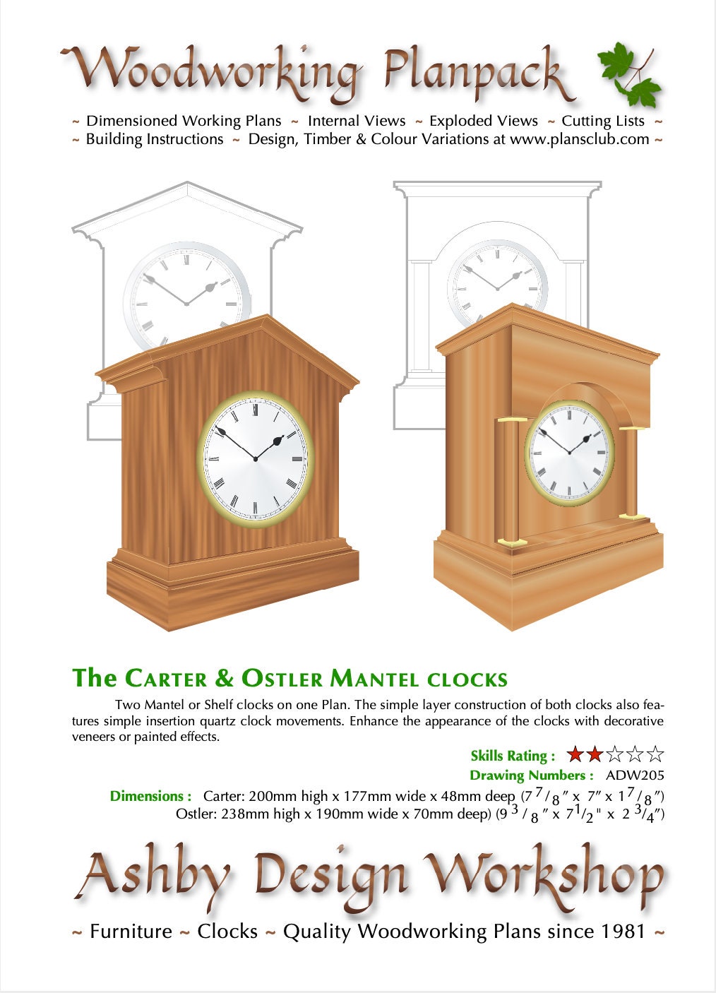 Nine Table, Mantel & Shelf Clock Plans Table Clocks Mantel Clocks Shelf ...