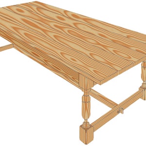 Dining Table Plans - Traditional Refectory Table Plans - Farmhouse ...