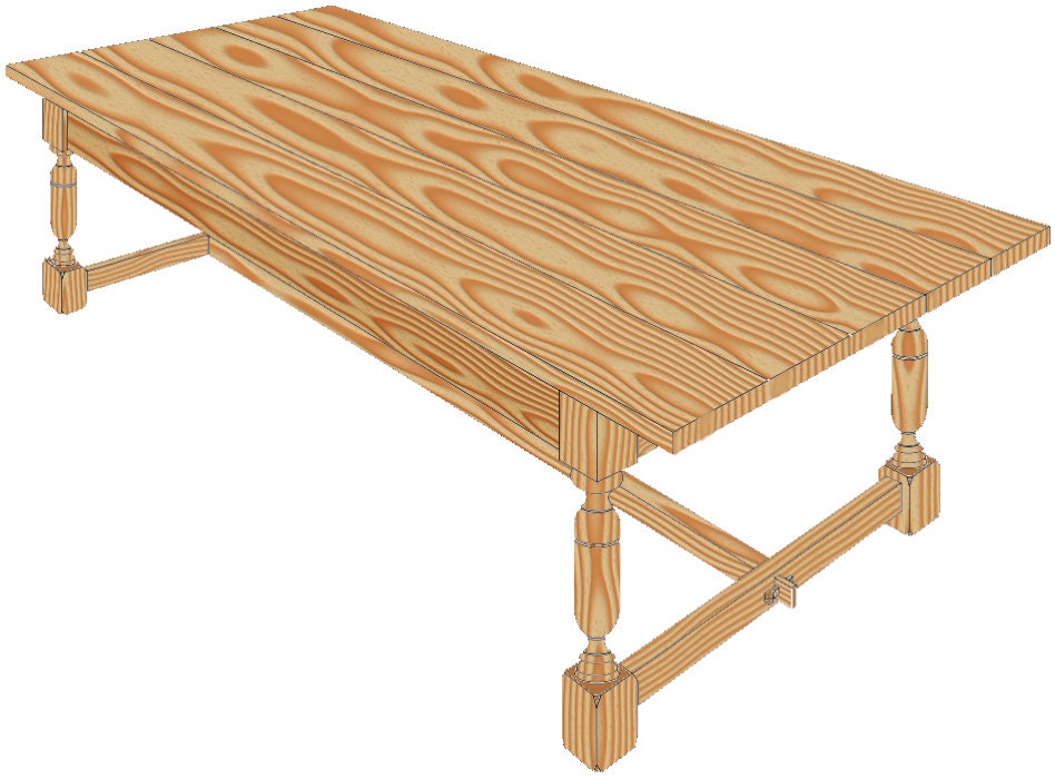 Dining Table Plans - Traditional Refectory Table Plans - Farmhouse ...