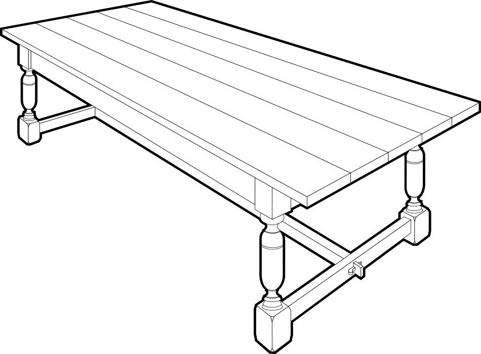 Dining Table Plans - Traditional Refectory Table Plans - Farmhouse ...